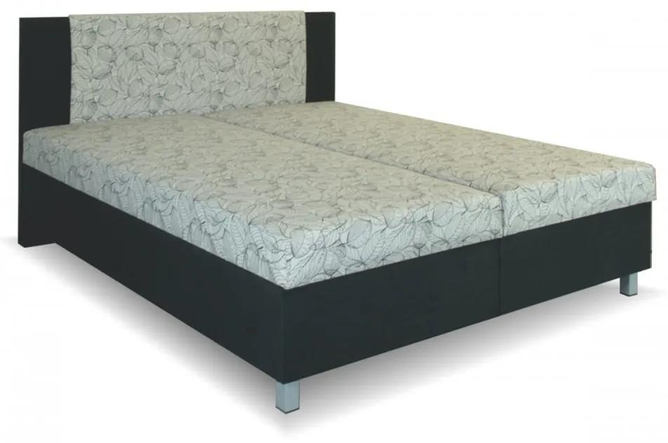 Čalouněná postel s úložným prostorem Melisa , Zelená vzor-černá