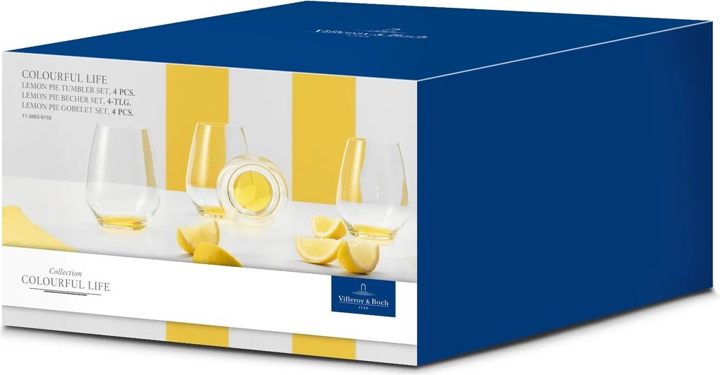 Villeroy&Boch Colourful Life Lemon Pie Sada sklenic na vodu, 4x0,42 l