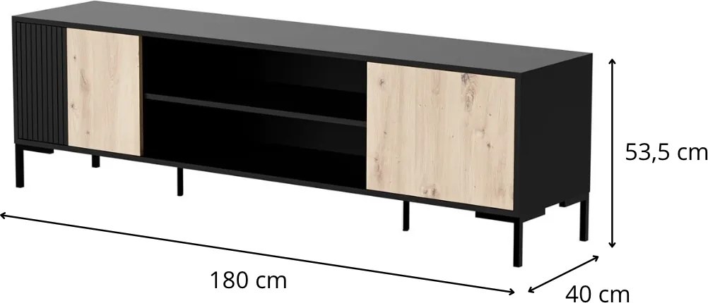 TV stolek Merci 180 cm černý/dub artisan
