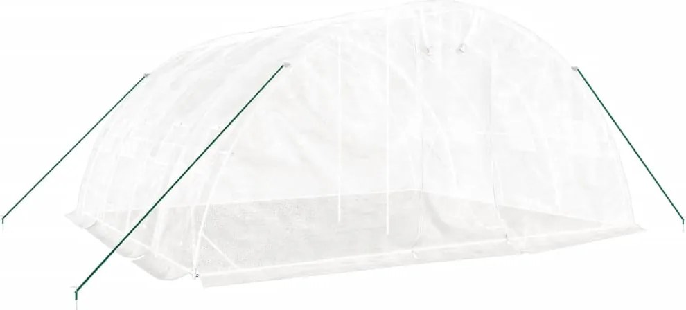 Skleník s ocelovým rámem bílý 20 m² 5x4x2,3 m 3188094