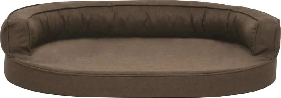 vidaXL Ergonomický pelíšek pro psy 75 x 53 cm lněný vzhled [171302] Barva: Hnědá