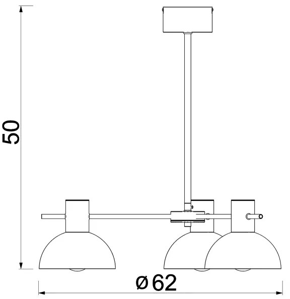 Lustr na tyči ESTATE MINI 3xE27/15W/230V černá