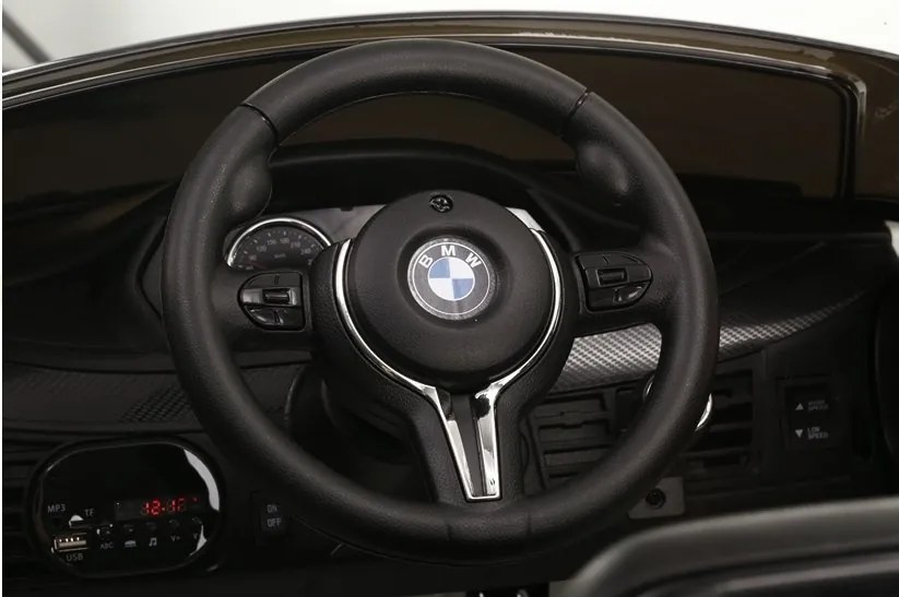 LEAN CARS Elektrické autíčko BMW X6, černé, kůže a EVA kola