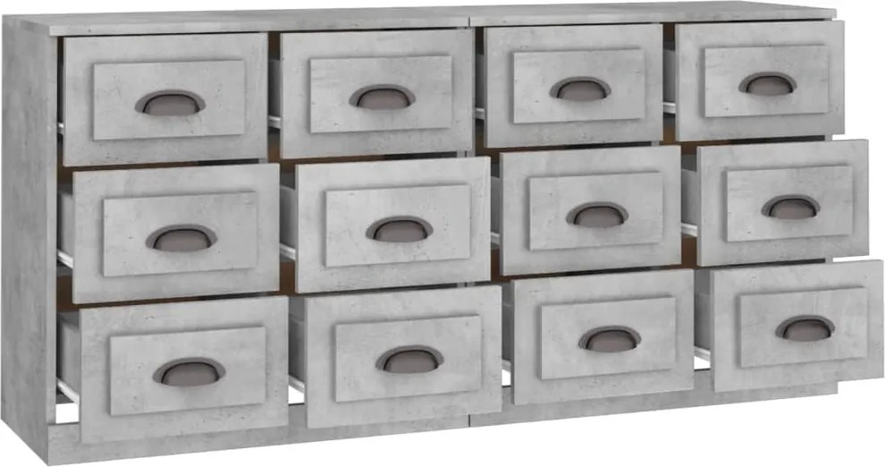 Příborníky 2 ks betonově šedé kompozitní dřevo 3185283