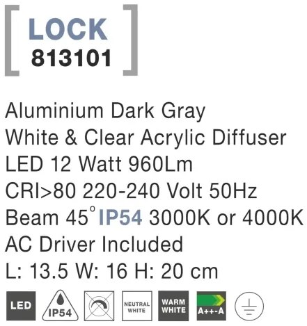 Venkovní LED svítidlo Lock
