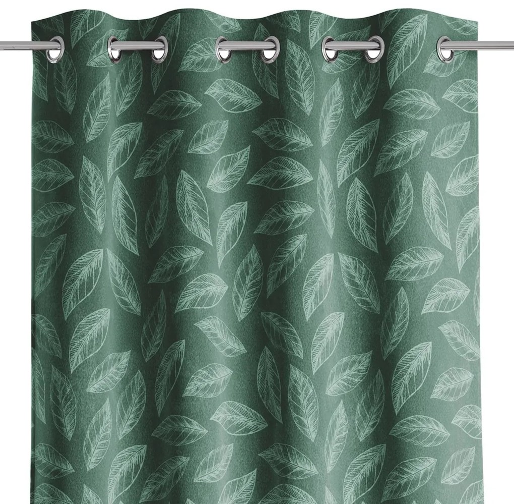 Závěs AmeliaHome Calm s průchodkami 140x250 zelený