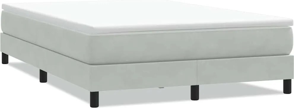 Postel Box Spring bez matrace světle šedá 140x220 cm samet 3315873