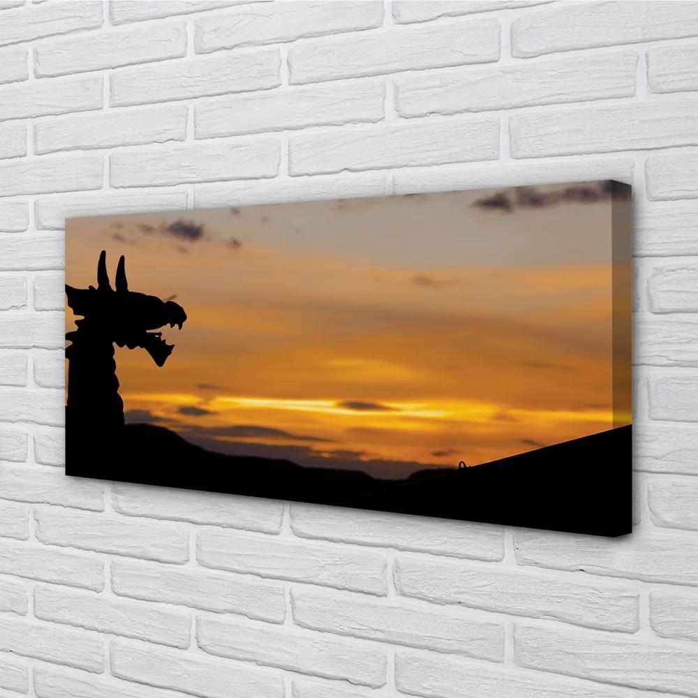 Obrazy na plátně Slunce oblohu drak 125x50 cm