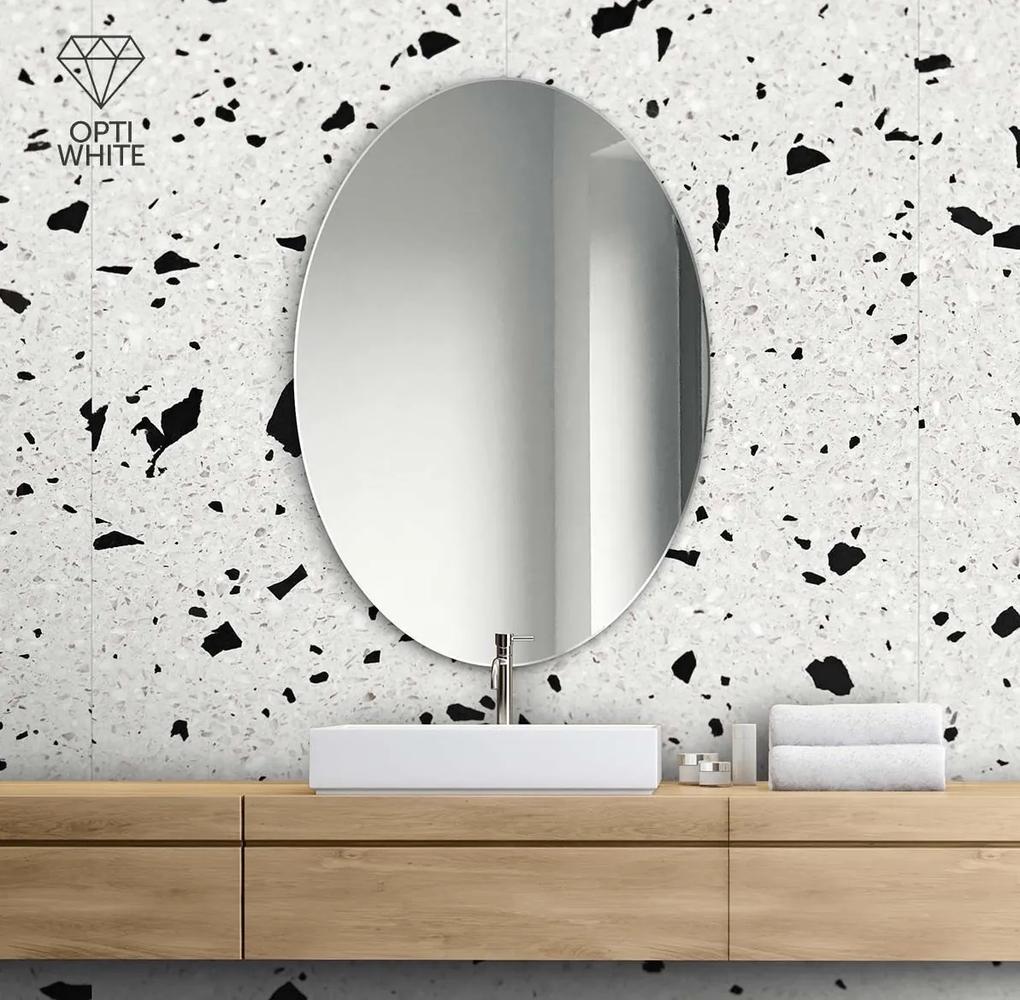 Zrcadlo Oval Opti white Rozměr: 50 x 70 cm