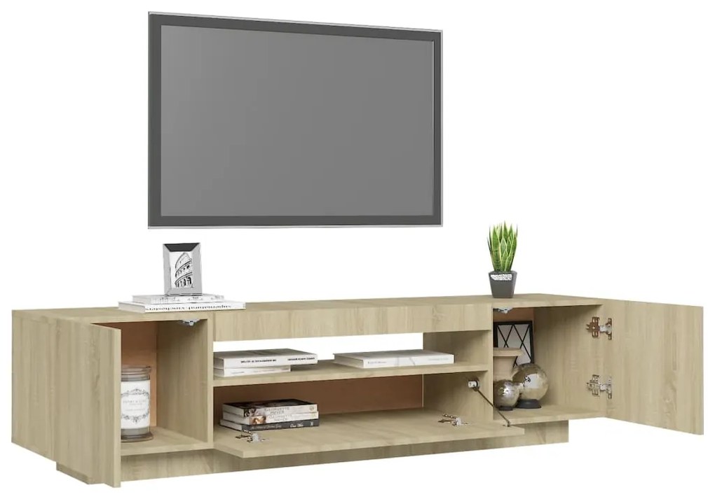 vidaXL Marketos TV skříňka s LED osvětlením dub sonoma 160 x 35 x 40 cm