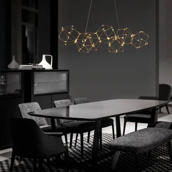 LED lustr Nebula 108 zlaté