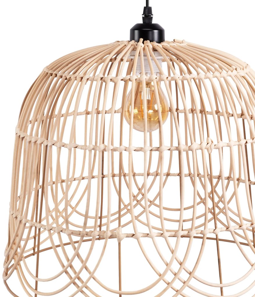 Toolight Boho, stropní svítidlo 40cm 1xE27 APP1352-1CP, černá-přírodní hnědá, OSW-05765
