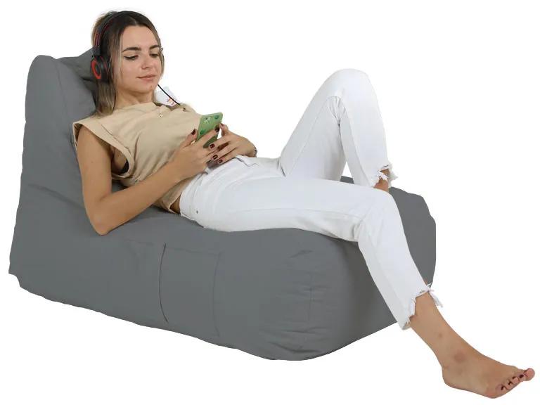 Atelier del Sofa Zahradní sedací vak Trendy Comfort Bed Pouf - Fume, Kouřová