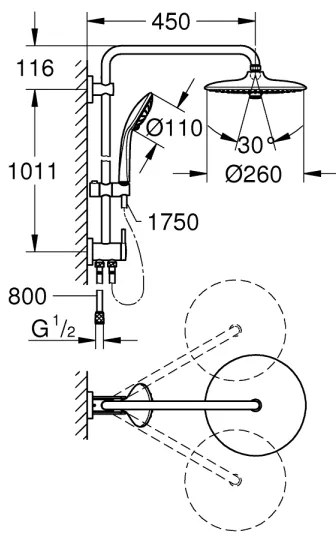 GROHE 27421002 - Sprchový systém EUPHORIA 260 lesklý chrom