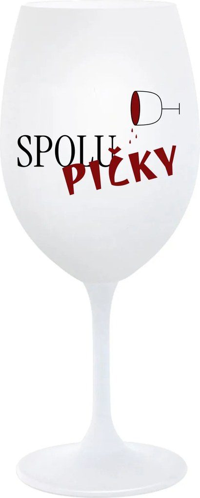 SPOLUPIČKY - bílá sklenice na víno 350 ml