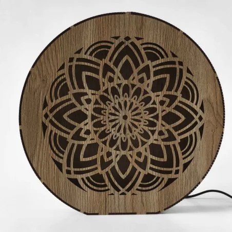 Dřevěná LED lampa Mandala se stmíváním | Stolní svítidlo| SENTOP LED0608