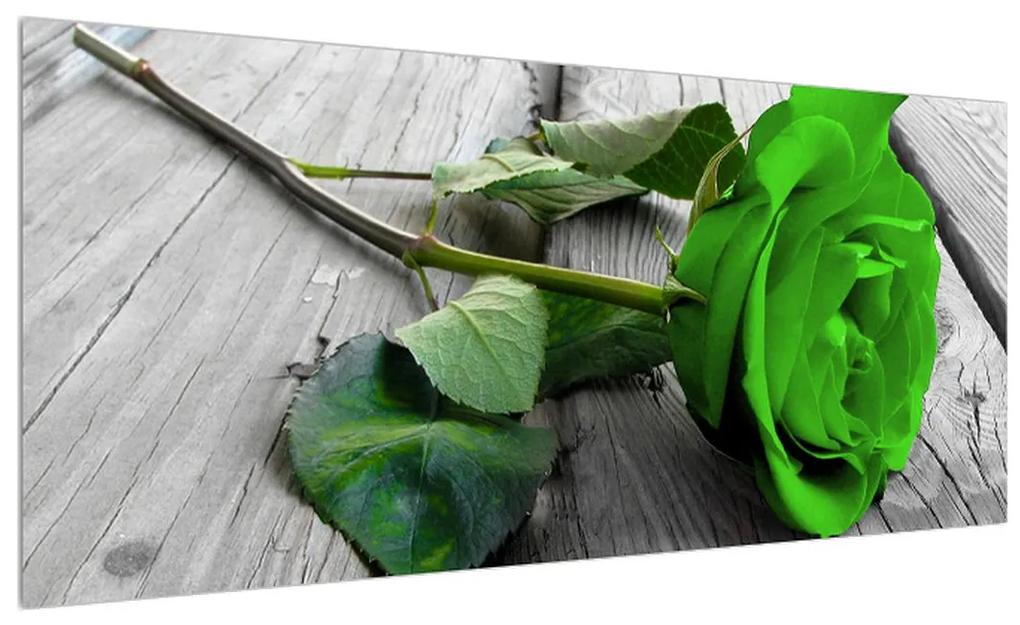 Obraz zelené růže (100x40 cm)