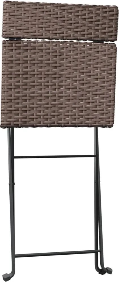3dílný skládací bistro set hnědý polyratan 319990
