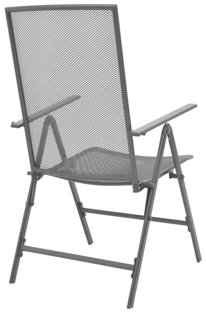 Stohovatelné zahradní židle 2 ks ocelové šedé,  42716