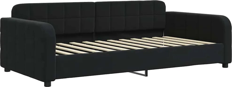 Válenda s přistýlkou a matracemi černá 90 x 200 cm samet 3196957