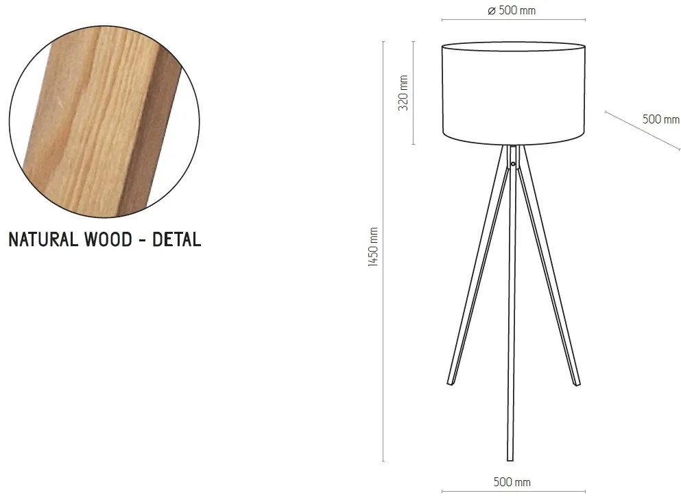 TK-LIGHTING Stojací moderní lampa GASTONE, 1xE27, 60W, šedá 5040