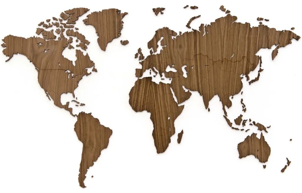 425844 MiMi Innovations Dřevěná nástěnná mapa světa Exclusive ořech 130x78 cm