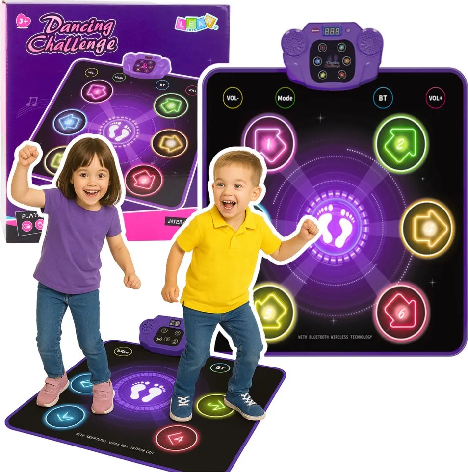 LEAN Toys Interaktivní taneční podložka pro děti s Bluetooth, 5 režimů, 3 jazyky