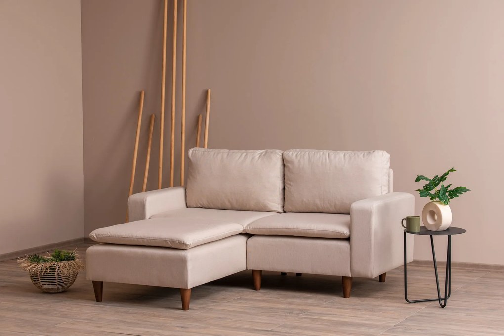 Hanah Home Rohová pohovka LUNGO MINI krémová