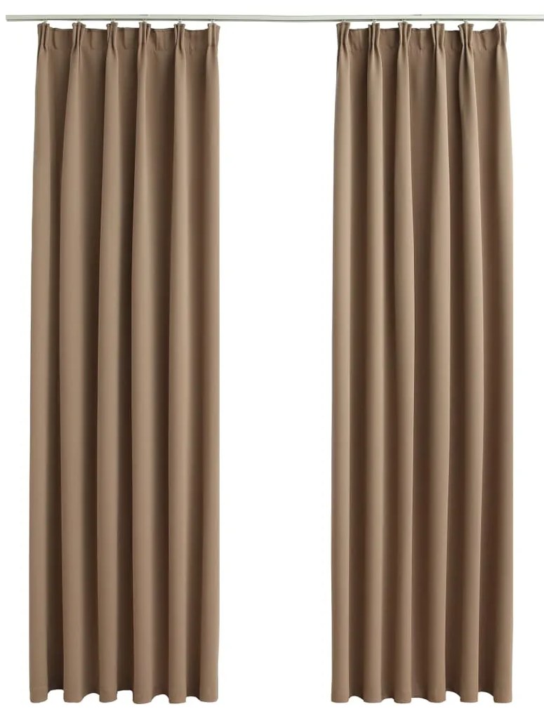 Zatemňovací závěsy s háčky 2 ks taupe 140 x 225 cm 134439