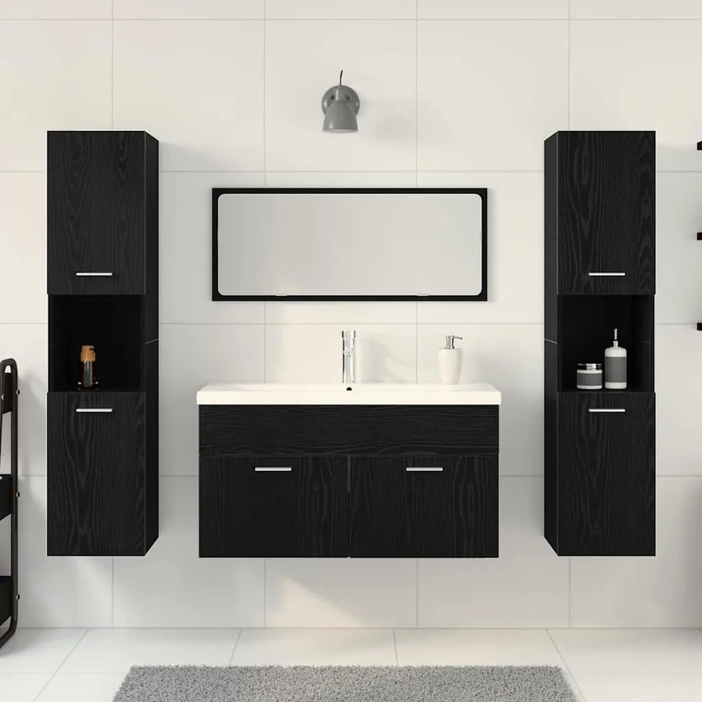 Sada koupelnového nábytku 4 ks Černý dub 30 x 30 x 130 cm 3334379