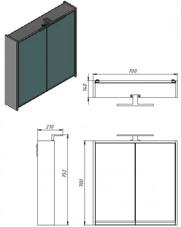 Lavedo Savona 70 zrcadlová skříňka do koupelny s LED osvětlením