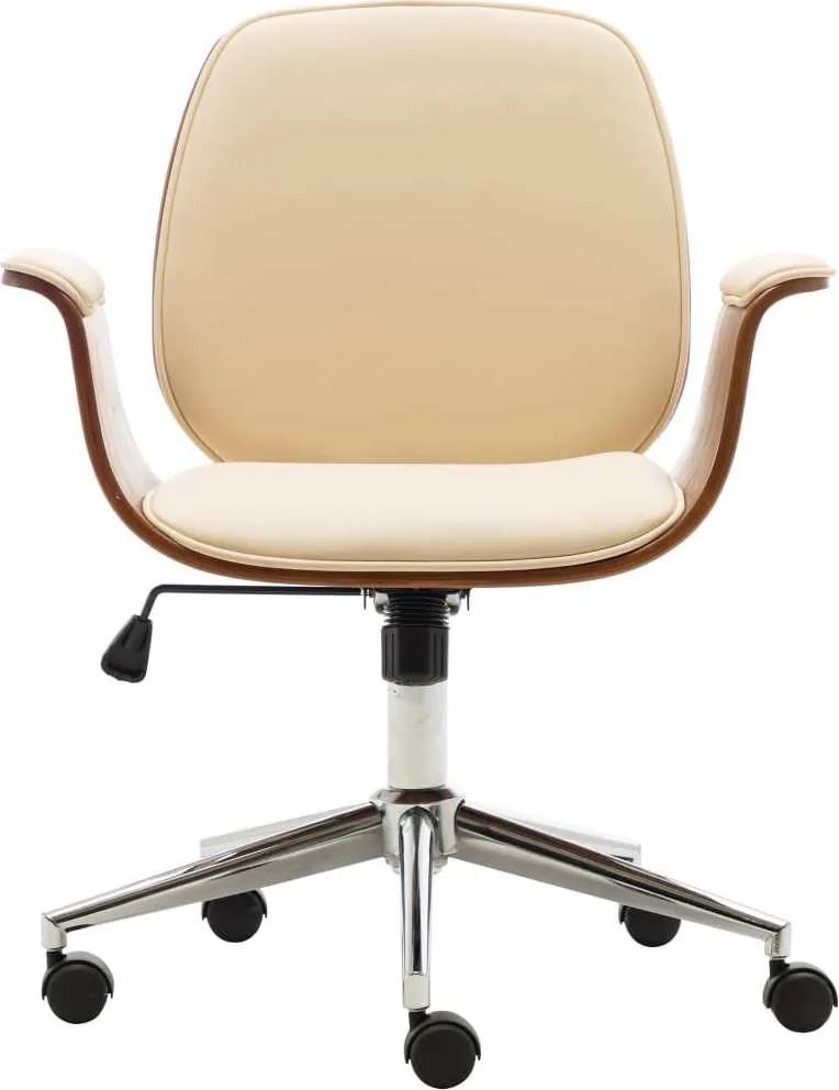 vidaXL Kancelářská židle ohýbané dřevo a umělá kůže [283127] Barva: Černá
