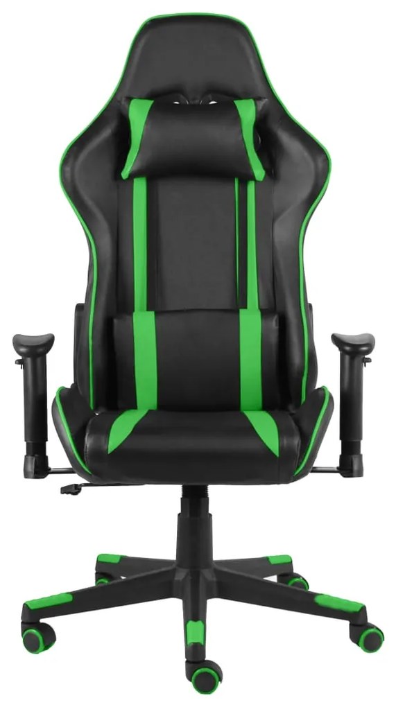 Otočná herní židle zelená PVC,  20480