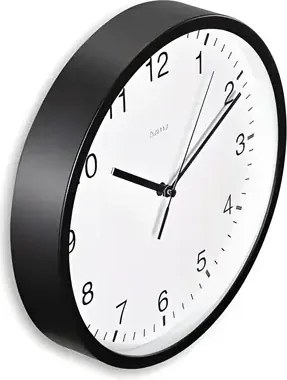Hama Elba černá / Nástěnné hodiny / průměr 25 cm / tichý chod