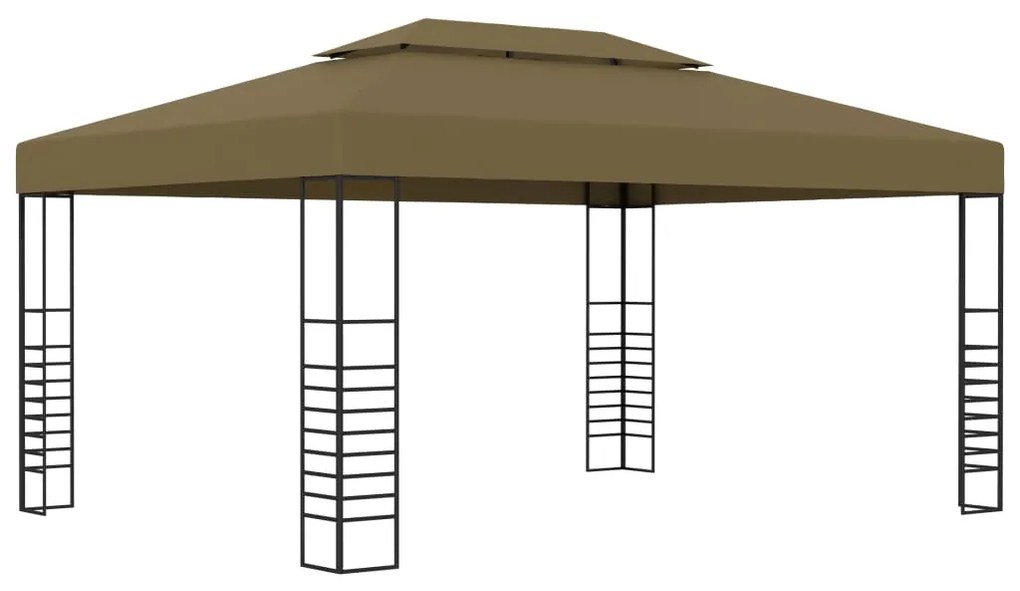 Altán se zatahovací střechou 3 x 4 m taupe 180 g/m² 312229