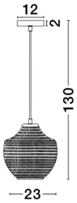 Nova Luce Závěsné svítidlo CLARO kouřové sklo černý kov E27 1x12W