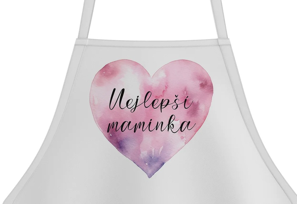 Mablo Zástěra "Nejlepší maminka" Barva: Bílá