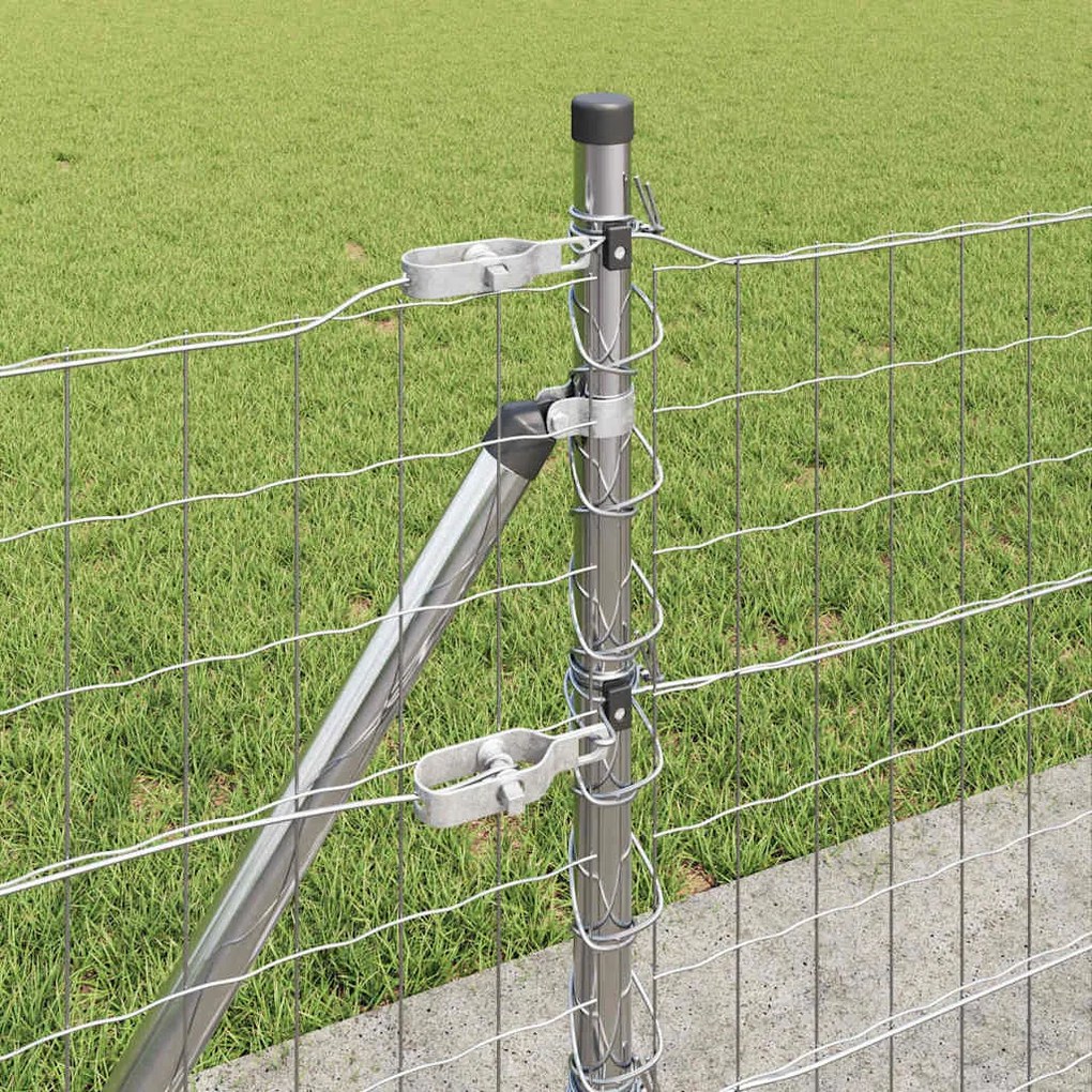 Zahradní euro plot s betonovým základem 50 x 0,4 m Stříbrná 3351044