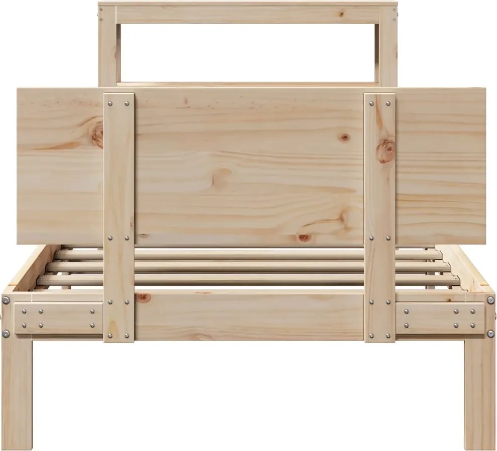 Rám postele s čelem 90 x 200 cm masivní borové dřevo 3306080