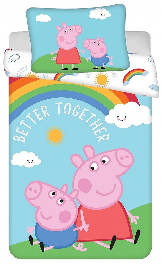 Dadka Vracov Dadka Peppa Pig 132 bavlněné povlečení do postýlky Rozměr: 1x 40 x 60 a 1x 100 x 135 cm