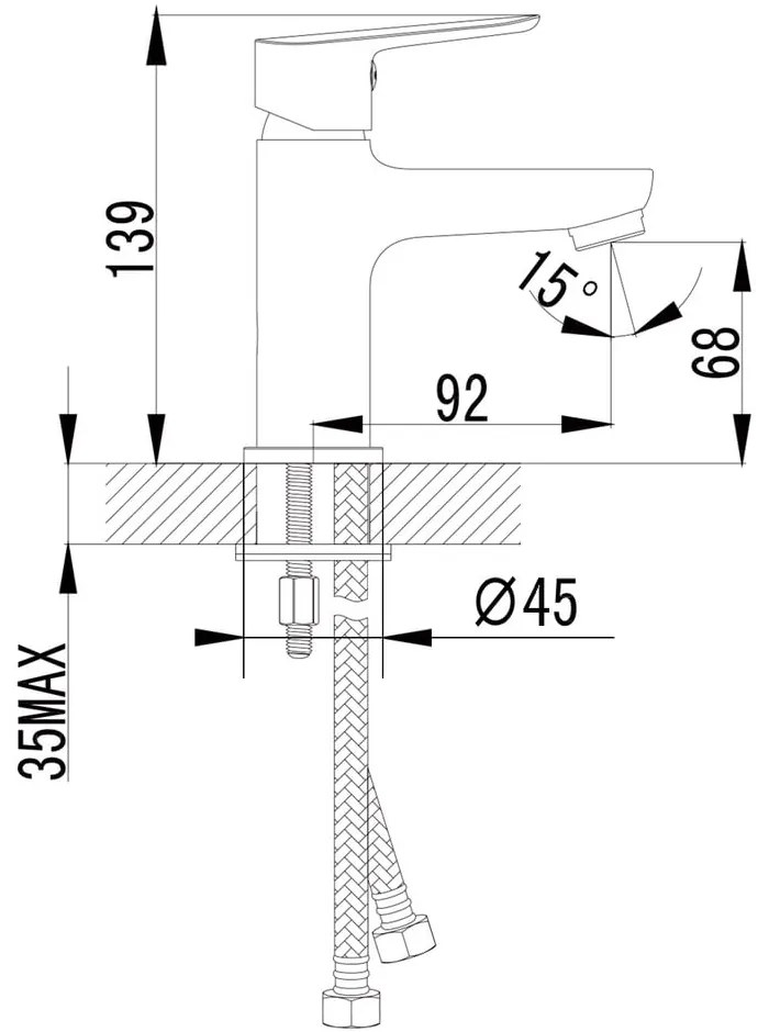 Stojánková umyvadlová baterie v leskle stříbrné barvě Small – Sapho