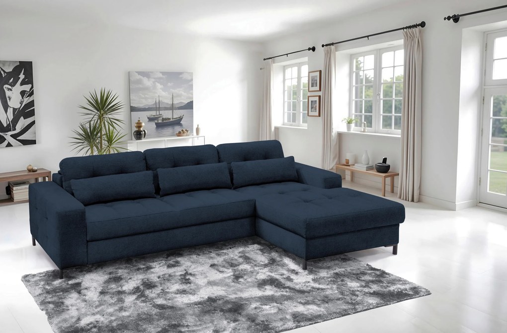 XXXLutz ROHOVÁ SEDAČKA, textil, tmavě modrá MID.YOU - Sedací soupravy - 000694007910