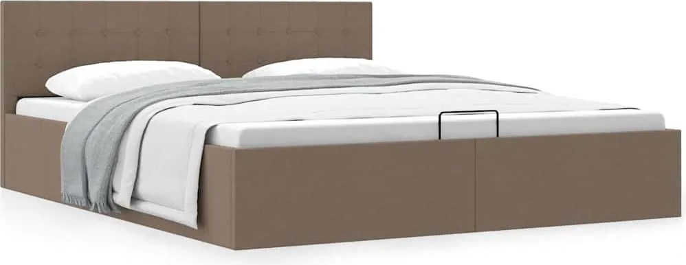 Rám postele s úložným prostorem taupe textil 160 x 200 cm 285598