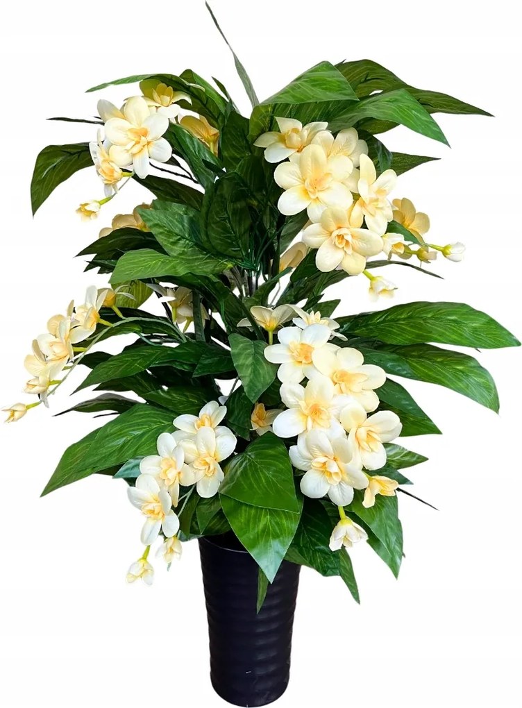 Květinový květináč Jasmín Gardenia 85 cm umělá květina V Květináči Žlutá