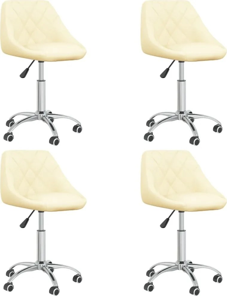 vidaXL Otočné jídelní židle 4 ks umělá kůže [3088666] Barva: Bílá