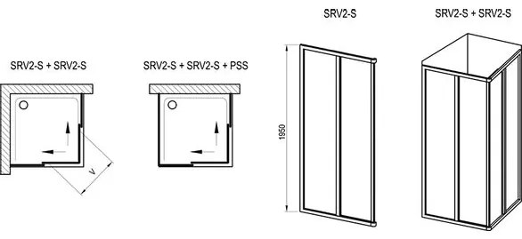 Ravak Supernova Sprchový kout 1/2 75 cm, bílá+grape SRV2-75 14V301O2ZG