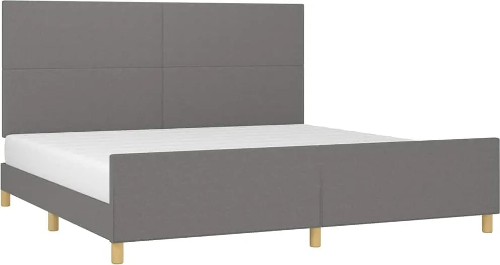 Rám postele bez matrace tmavě šedý 200 x 200 cm textil 3124920