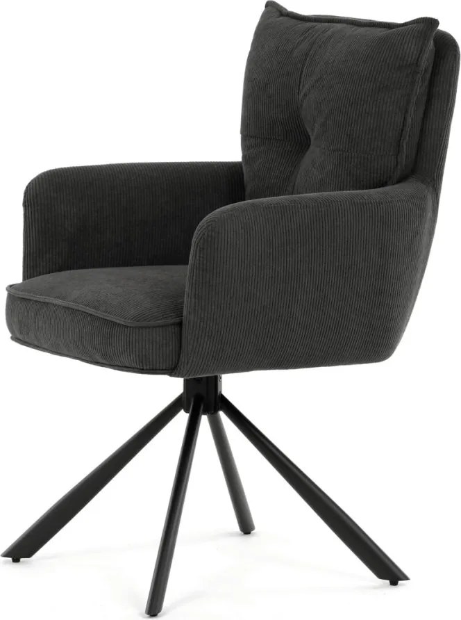 Jídelní židle HC-X1128 GREY2, manšestrová látka, šedá (60 x 67) cm