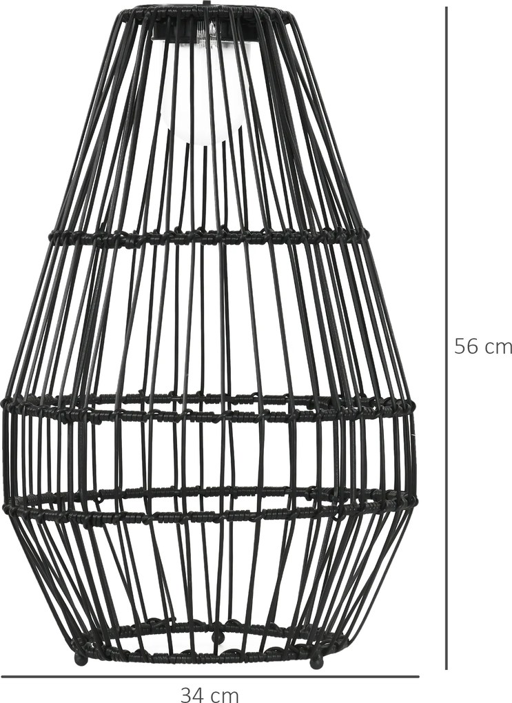 Outsunny solární lampa zahradní lampa bubnový design vodotěsná se světelným senzorem automatická LED pro balkon terasu černá | Aosom.de