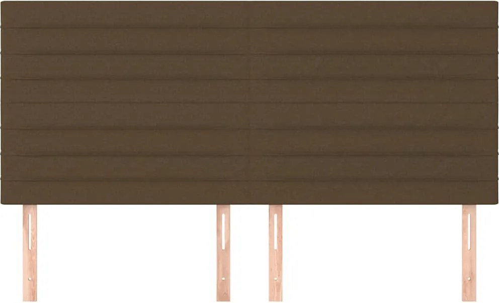 Čelo postele tmavě hnědé 160x5x118/128 cm látkové 3116481